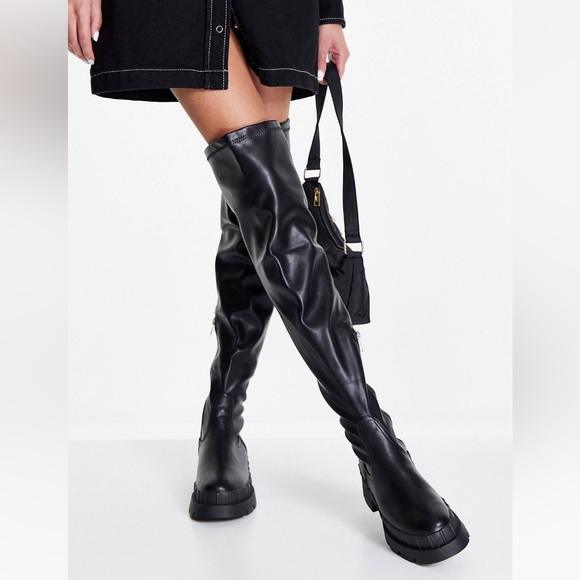 Raid London | Shoes | Raid Wide Fit Rooshi Over The Knee Stretch Boots ...